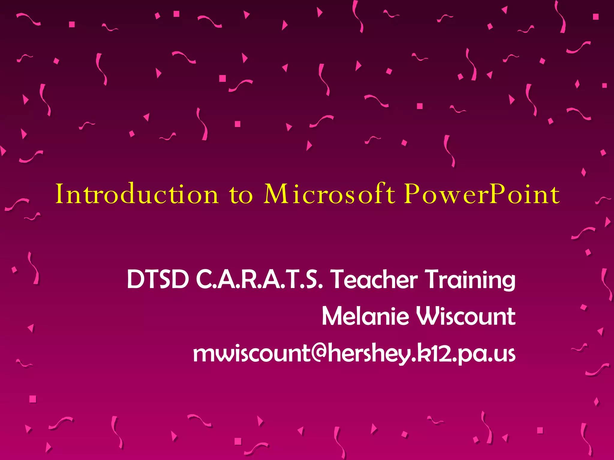 Introduction To Microsoft Power Point Show | PPS