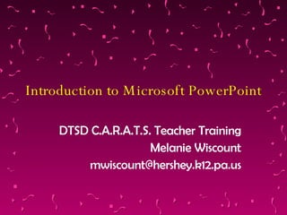 Introduction To Microsoft Power Point Show | PPS