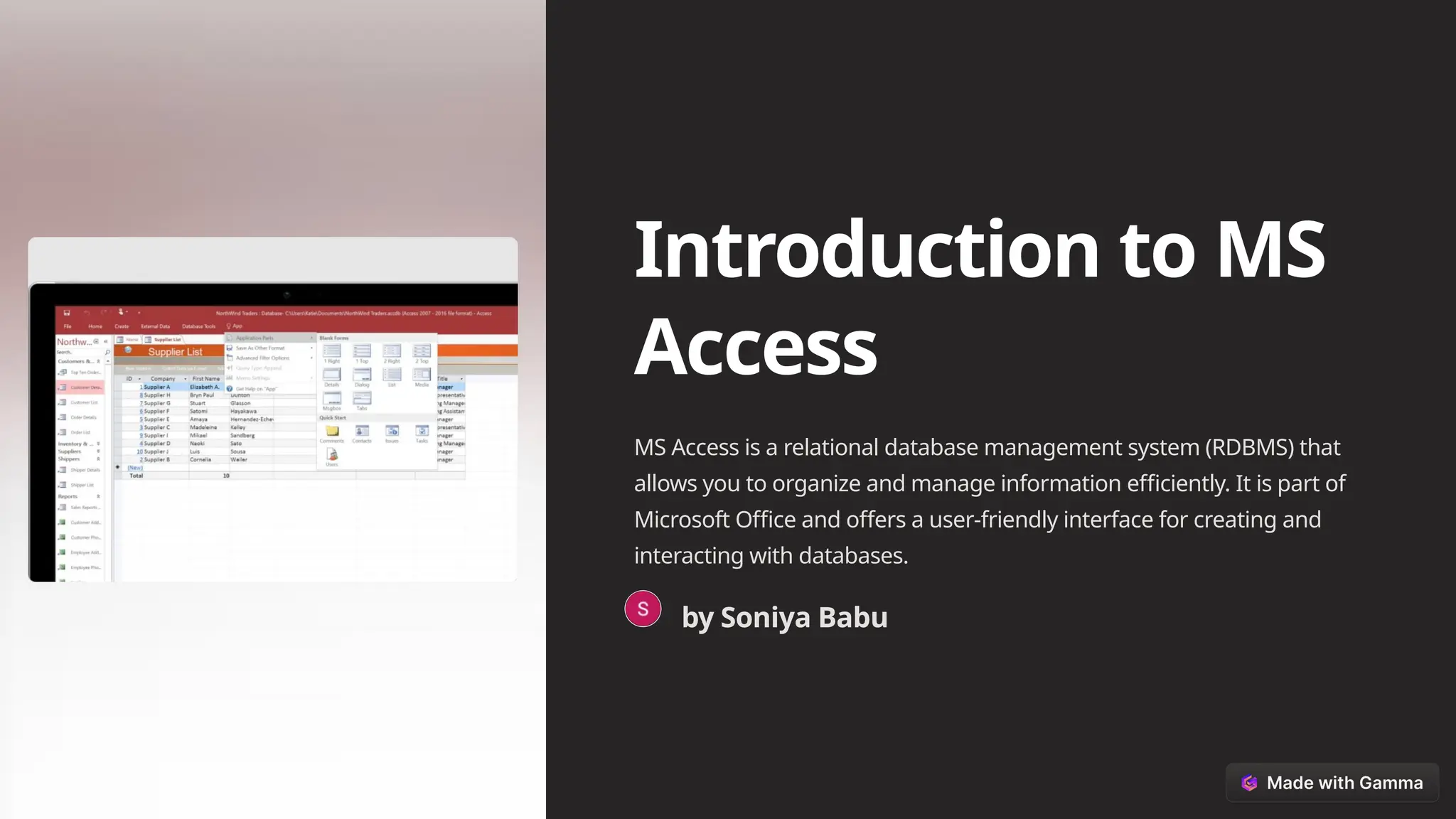 Introduction-to-MS-Access and tabs used in it | PPT