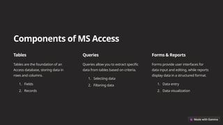 Introduction-to-MS-Access and tabs used in it | PPT