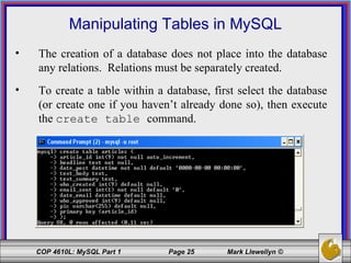 Introduction to MySQL - Part 1 | PPT