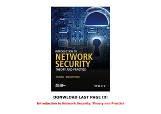 Introduction to Network Security: Theory and Practice | PPT