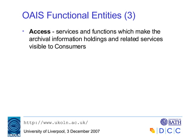 Introduction To The Reference Model For An Open Archival Information System Oais Ppt