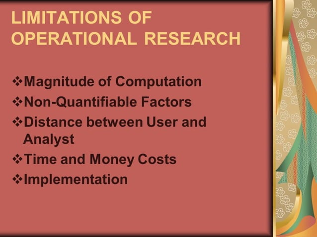 Introduction to Operations Research - History, Tools, Limitations | PPT