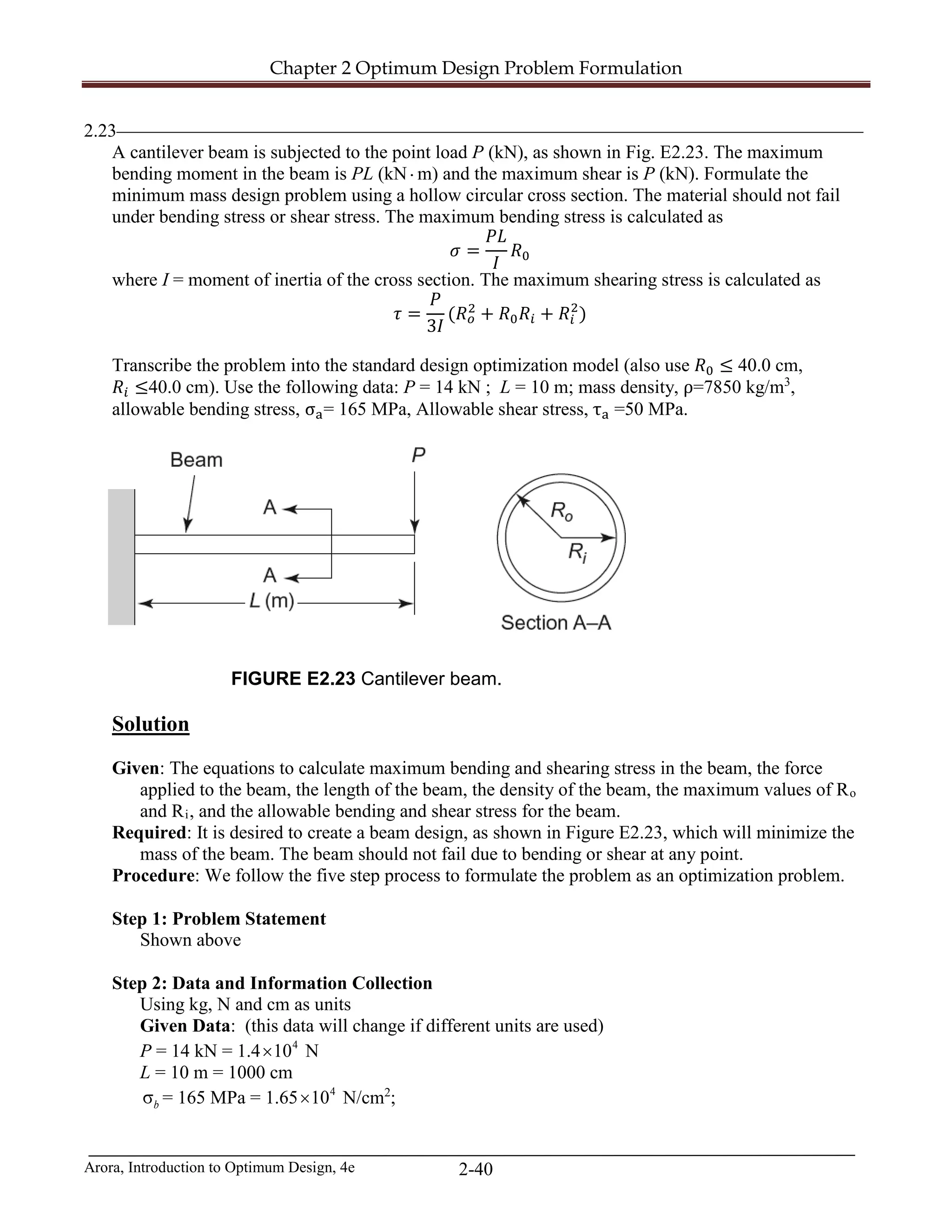 Introduction to Optimum Design 4th Edition Arora Solutions Manual | PDF