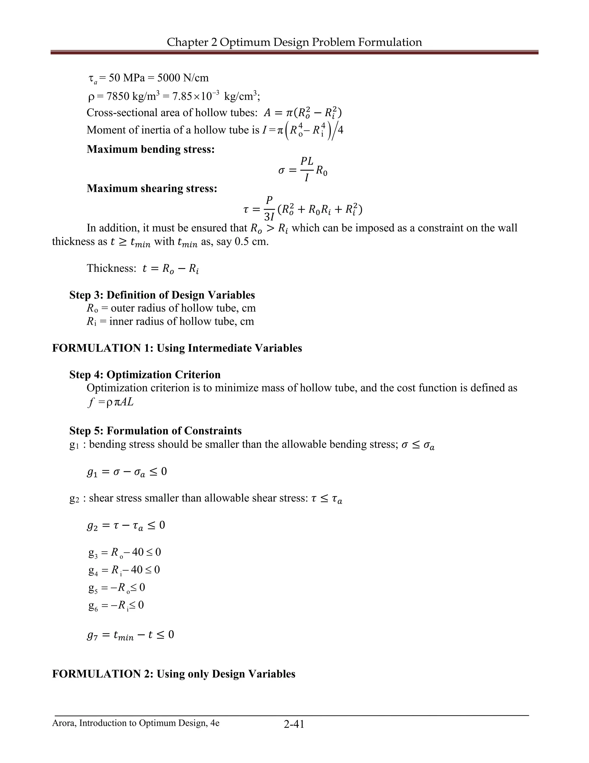 Introduction to Optimum Design 4th Edition Arora Solutions Manual | PDF