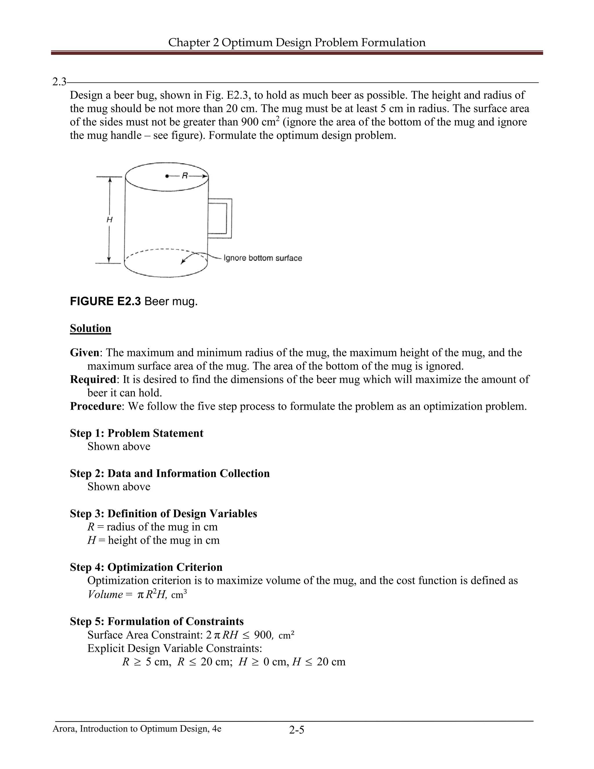 Introduction to Optimum Design 4th Edition Arora Solutions Manual | PDF