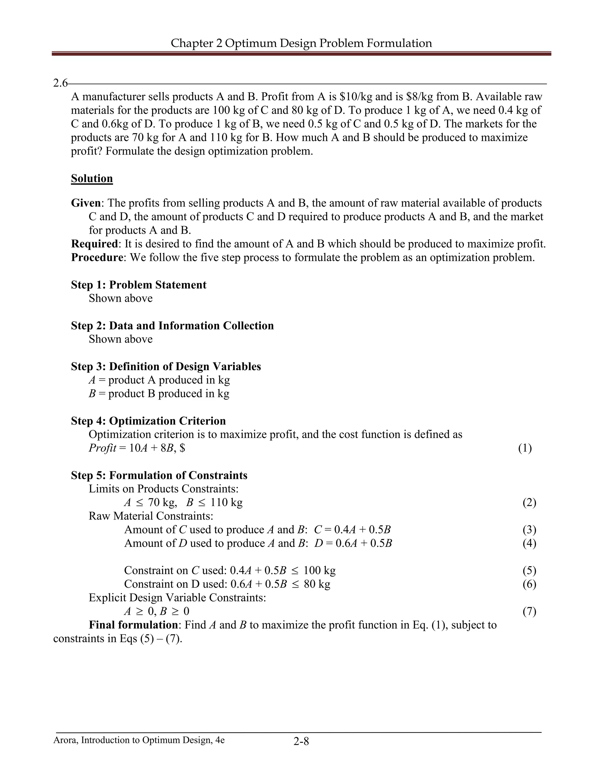 Introduction to Optimum Design 4th Edition Arora Solutions Manual | PDF