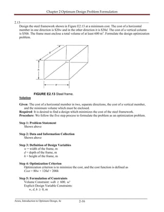 Introduction to Optimum Design 4th Edition Arora Solutions Manual | PDF