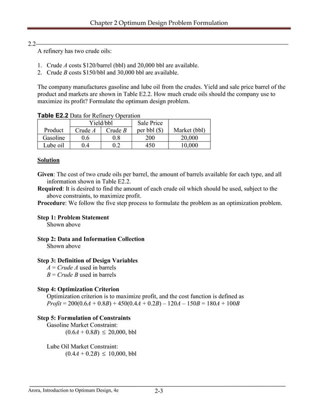 Introduction to Optimum Design 4th Edition Arora Solutions Manual | PDF | Gasoline Prices | Economy