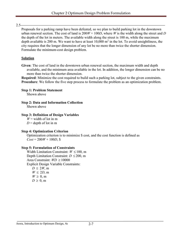 Introduction To Optimum Design 4th Edition Arora Solutions Manual Pdf