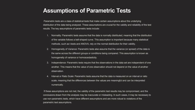 Introduction To Parametric And Non Parametric Testspptx Physics