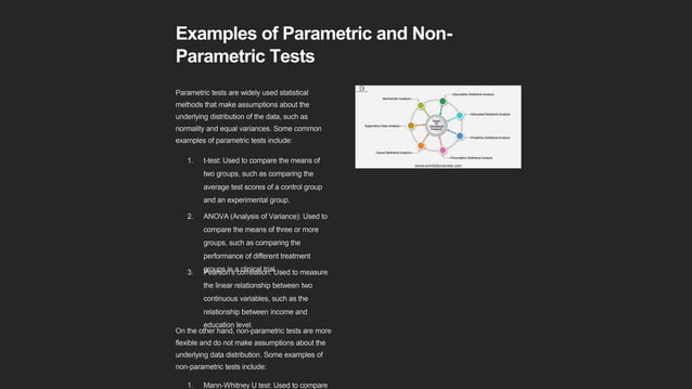 Introduction To Parametric And Non Parametric Testspptx Physics Science