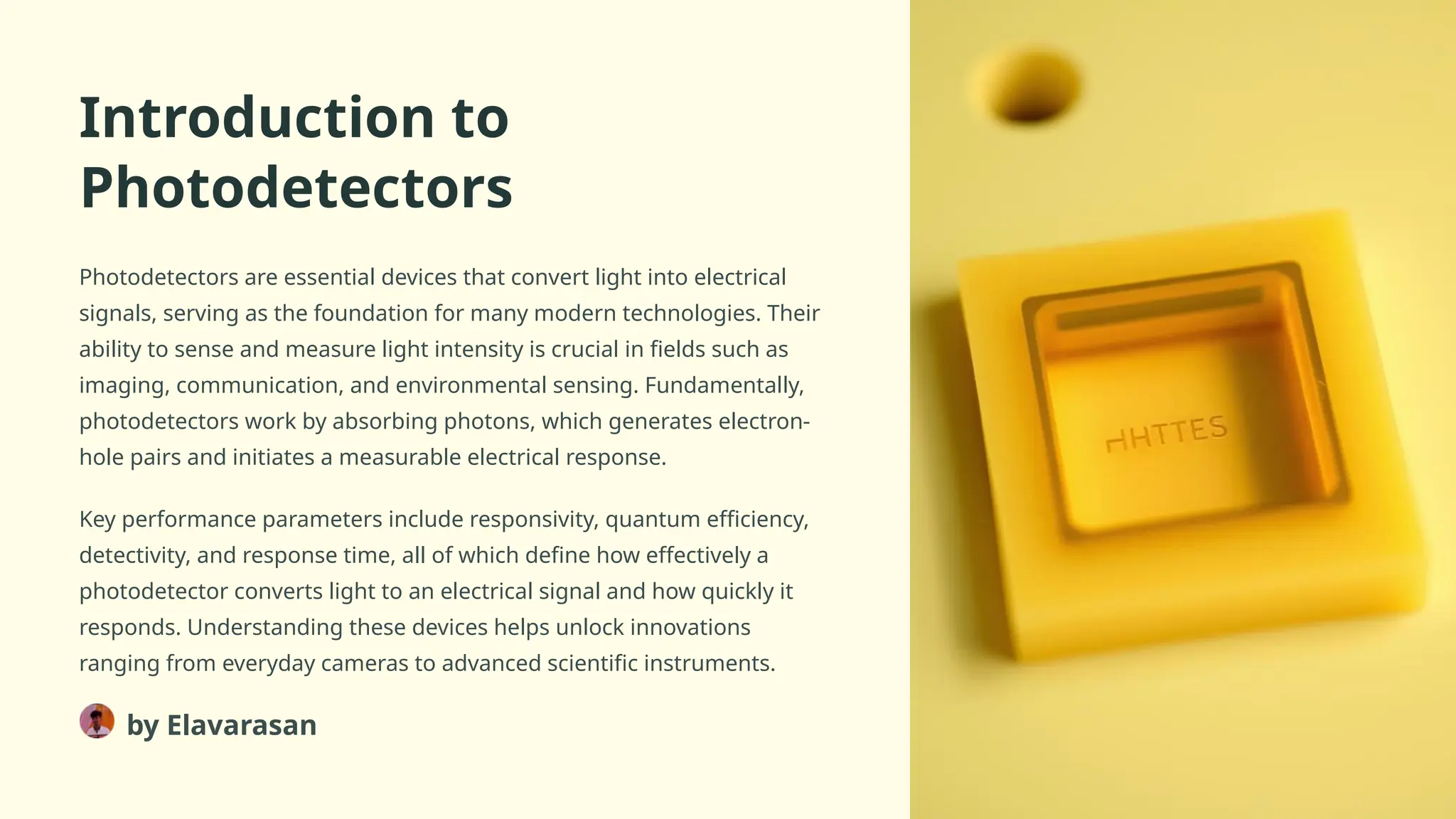 Introduction-to-Photodetectors.pptx by ela | PPTX