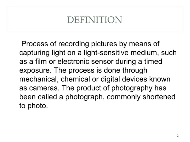Introduction to-photography | PPT | Cameras and Camcorders | Consumer ...
