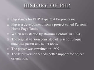 Introduction to php | PPTX