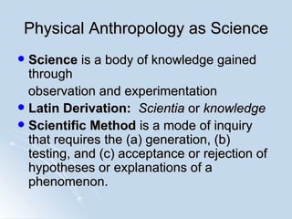 Introduction to physical anthropology | PPT