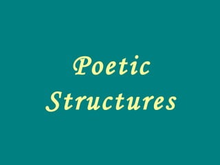 Introduction To Poetic Terminology | PPT