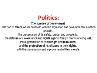 Introduction To Politics | PPT