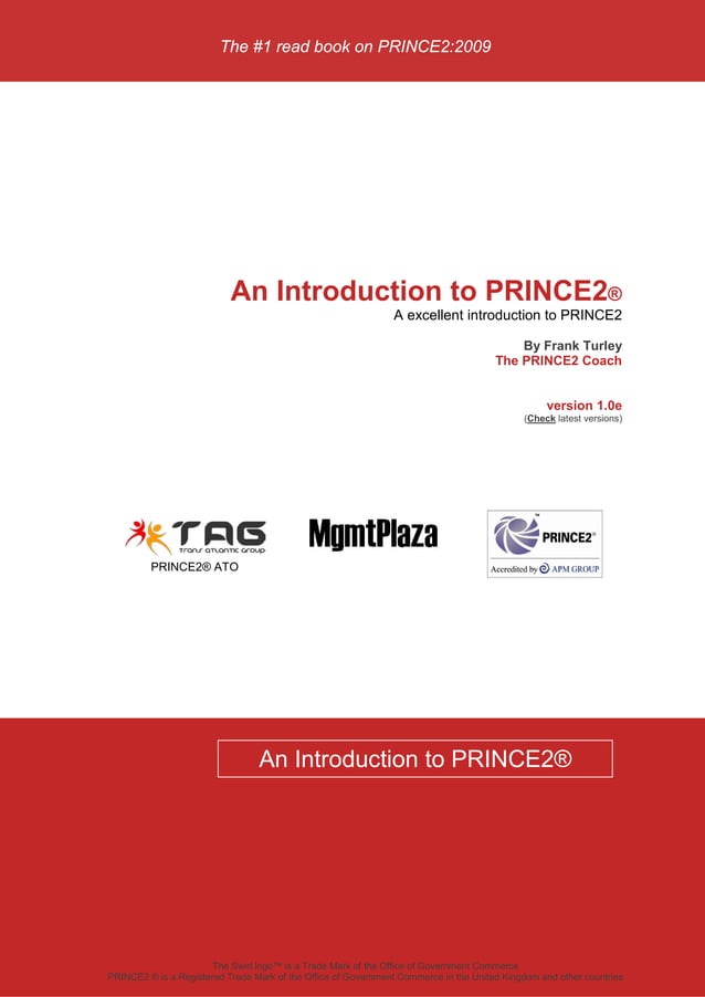 An Introduction to PRINCE2 (book) | PDF