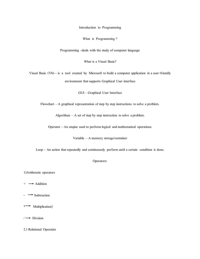 Introduction to-programming | DOCX