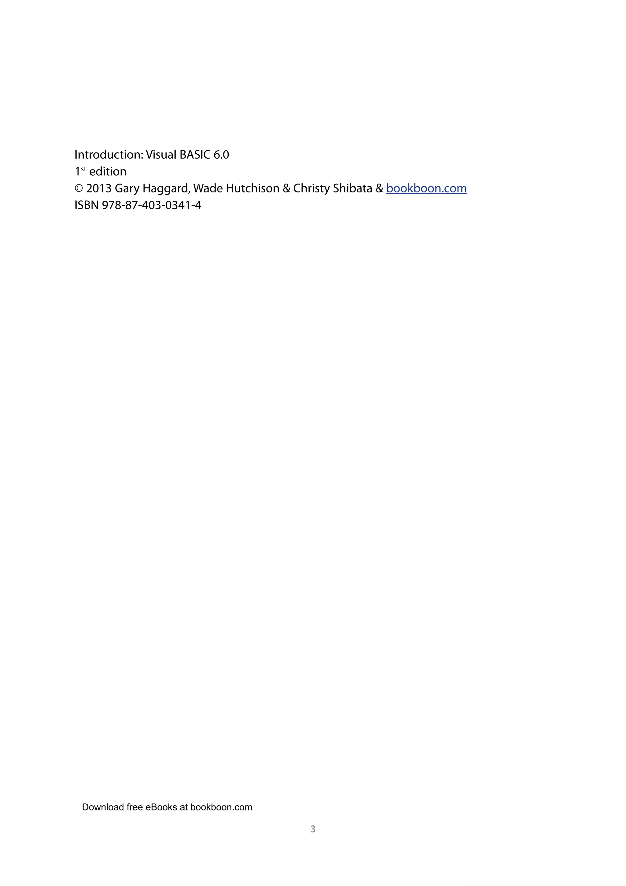 Introduction To Programming In Visual Basic 6 01pdf