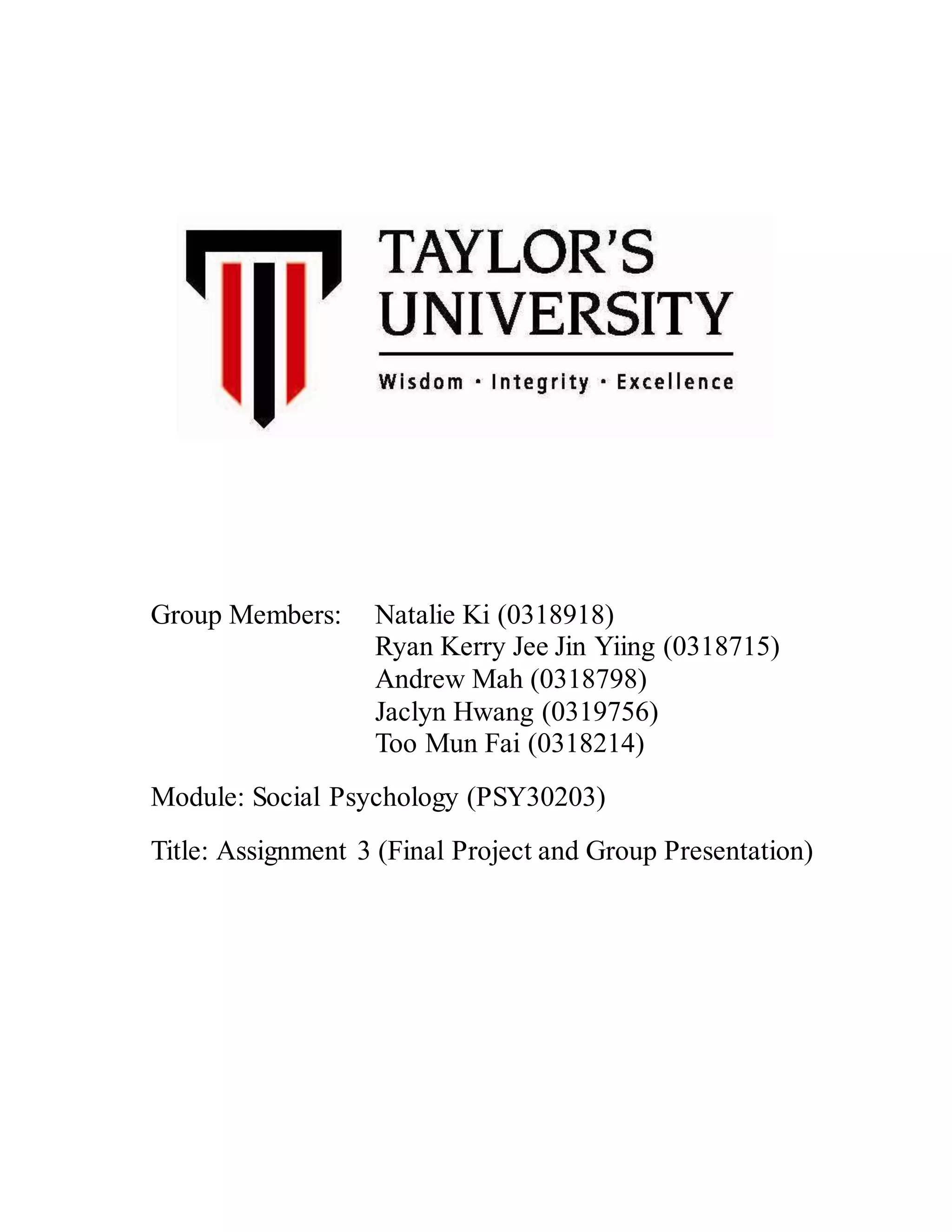 Psychology Final Project Report | PDF