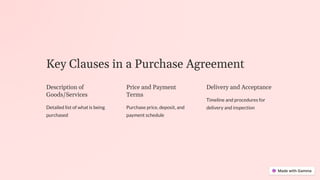Introduction to Purchase Agreements (PPT) | PDF