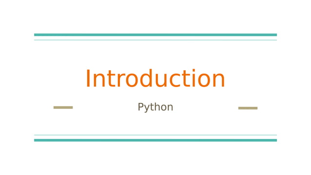 Introduction to Python | PDF