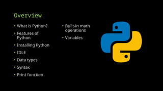 Introduction-to-Python.pptx grade 9 ICT. | PPTX