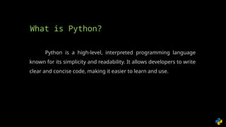 Introduction-to-Python.pptx grade 9 ICT. | PPTX