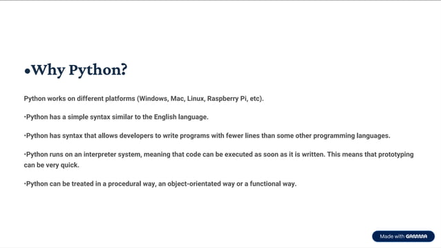 Brief Introduction to Python Programming | PPT
