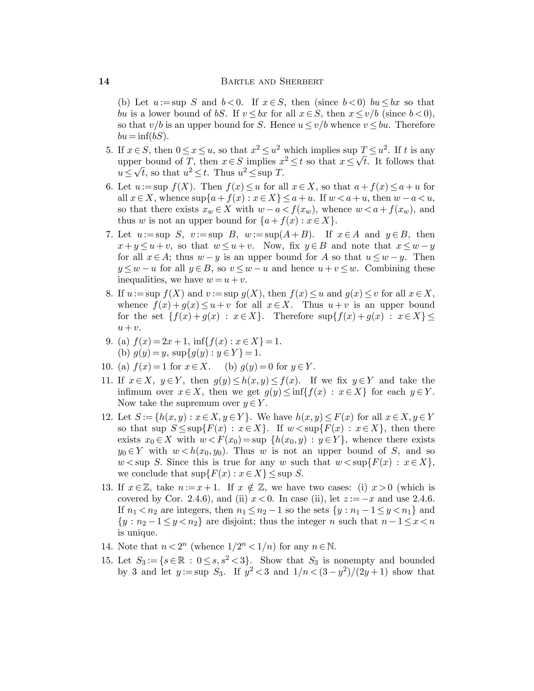 Introduction to Real Analysis 4th Edition Bartle Solutions Manual | PDF