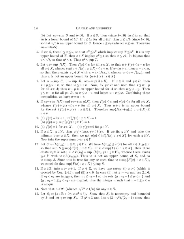 Introduction to Real Analysis 4th Edition Bartle Solutions Manual | PDF