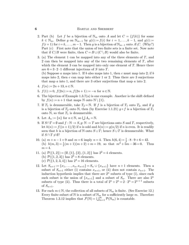 Introduction to Real Analysis 4th Edition Bartle Solutions Manual | PDF