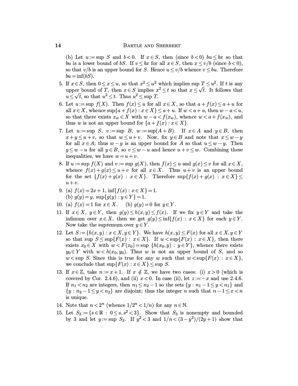 Introduction To Real Analysis 4th Edition Bartle Solutions Manual