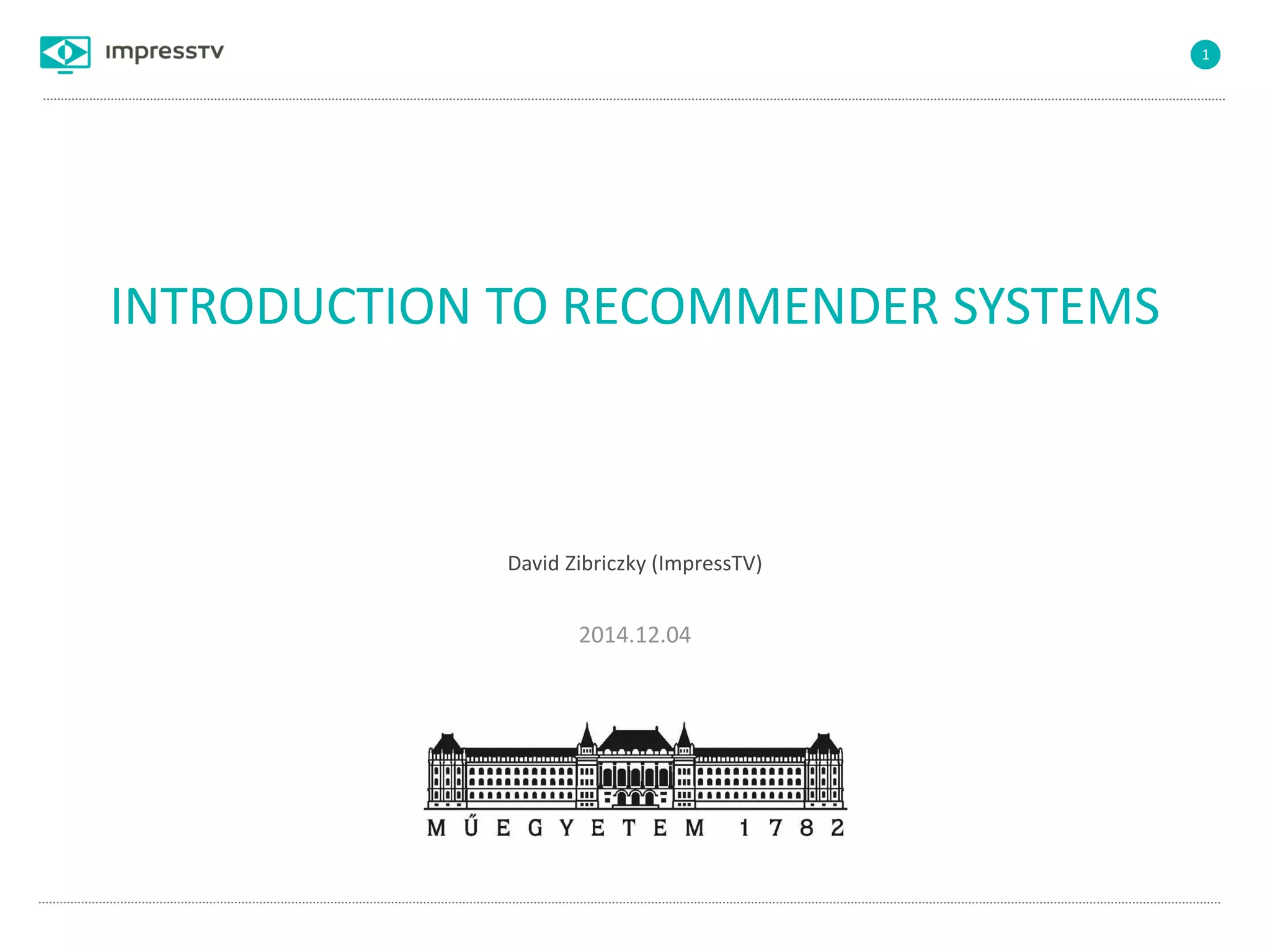 An introduction to Recommender Systems | PDF