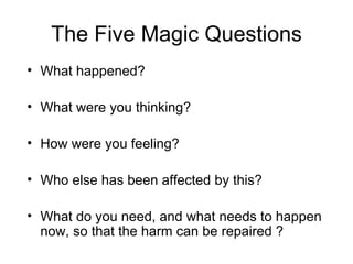 Introduction To Restorative Approaches In Organisations | PPT
