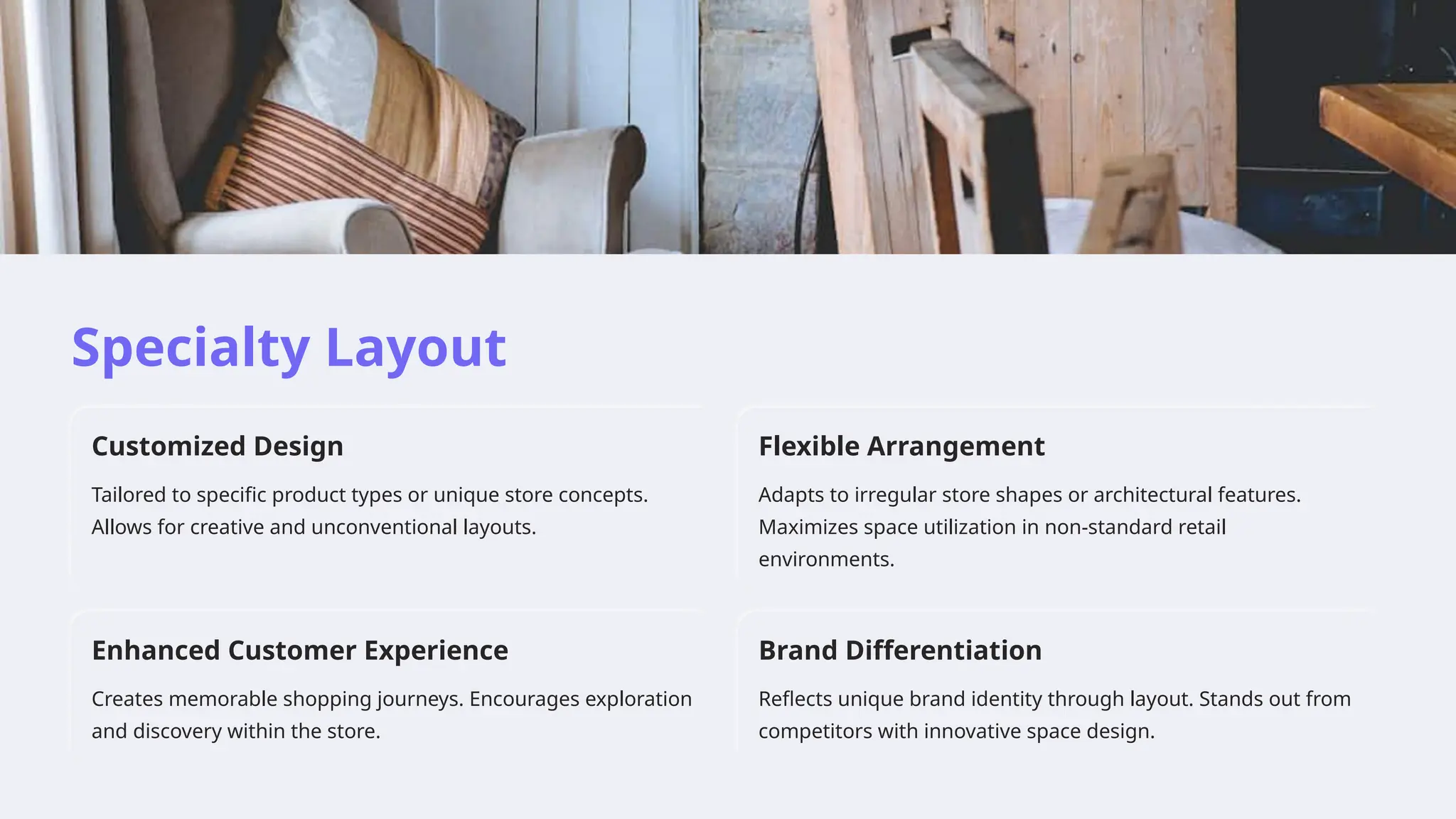 retail space design ,types of layout ,different types of furniture ...