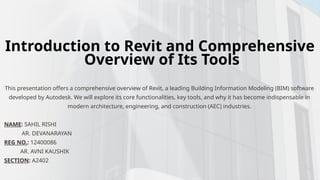 Comprehensive Introduction to Revit BIM Software and Its Tools for AEC ...