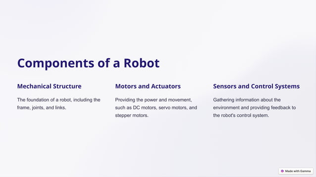 introduction of robotics mechanical system | PPTX | Robotics | Technology & Computing