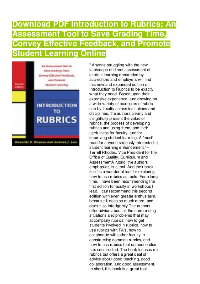 Introduction to-rubrics-an-assessment-tool-to-save-grading-time-convey-effective-feedback-and ...