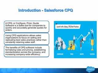 Salesforce CPQ by yuvaraj | PPTX