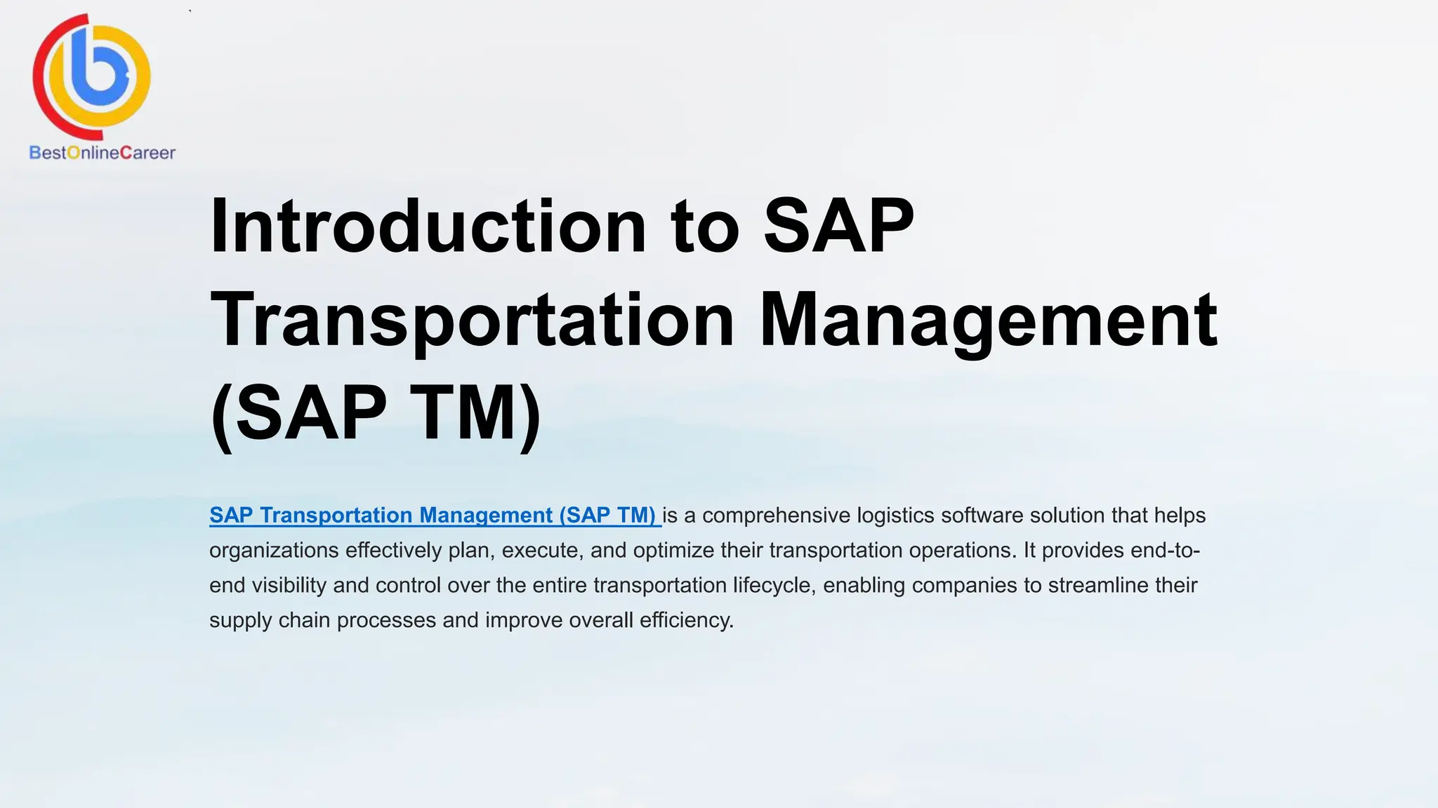 Sap Transportation Management Tm Module Pptx Logistics And