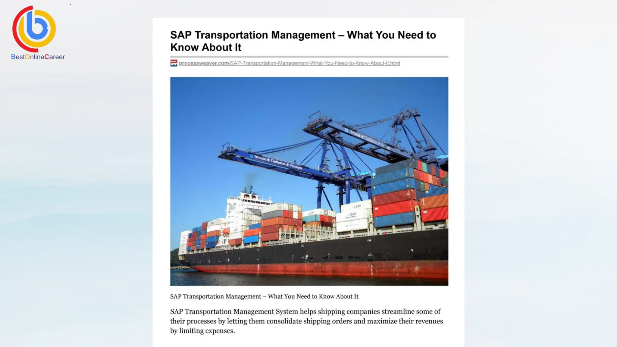 Sap Transportation Management Tm Module Pptx Logistics And