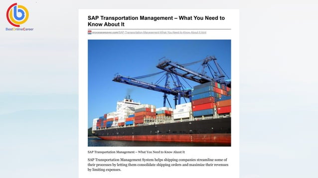 SAP-Transportation-Management -TM Module | PPTX | Logistics and Transportation Industry | Industries