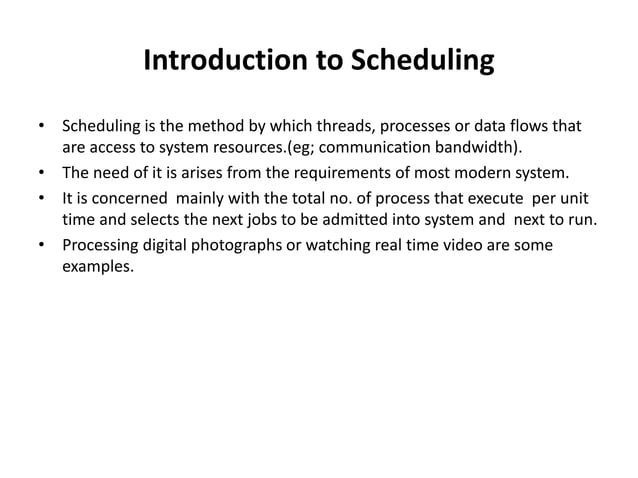 Introduction to Scheduling | PPT
