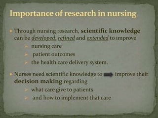 Introduction to-scientific-nursing-research | PPT