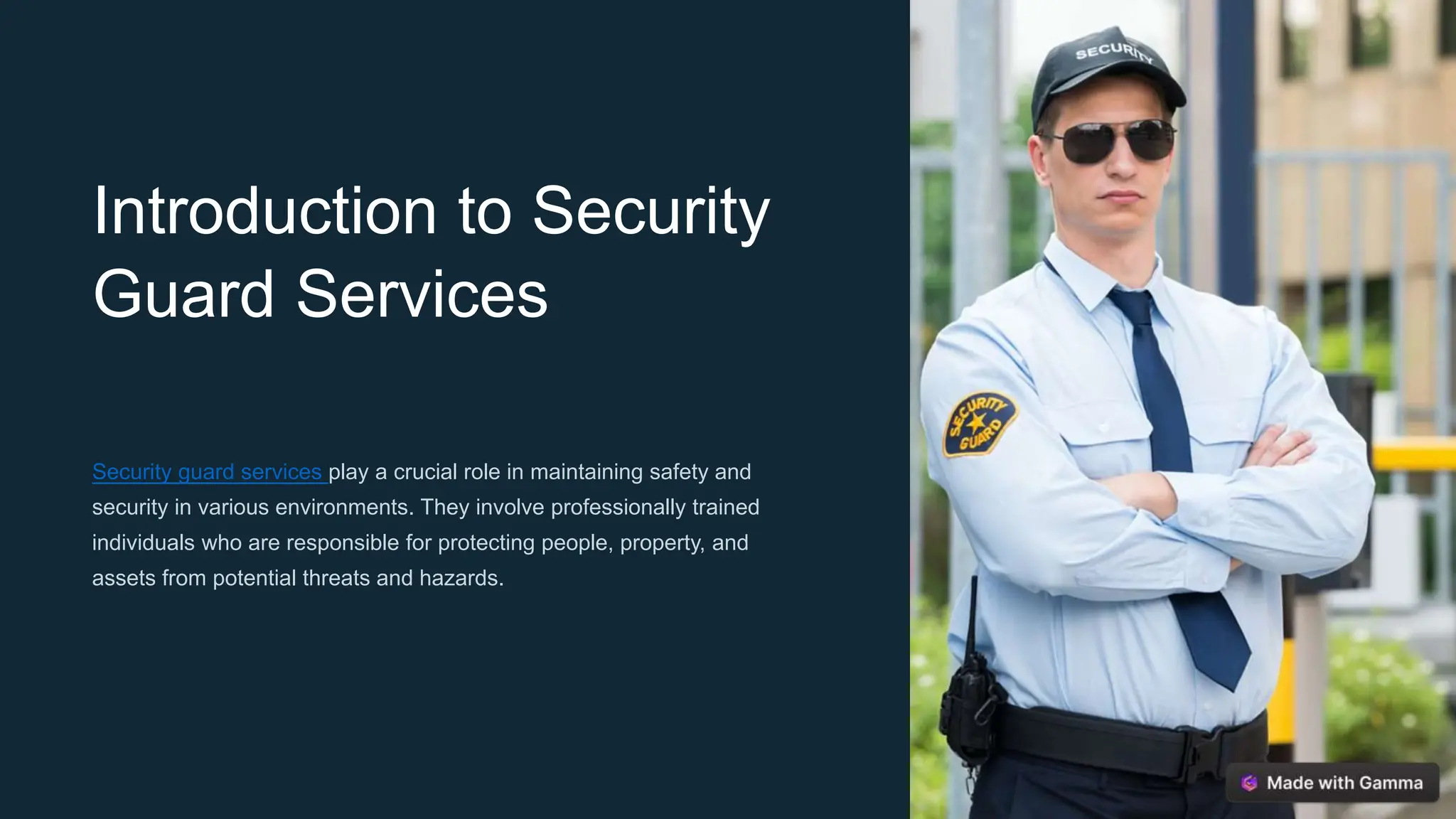 Sentinels of Safety: The Role of Security Guard Services | PPT