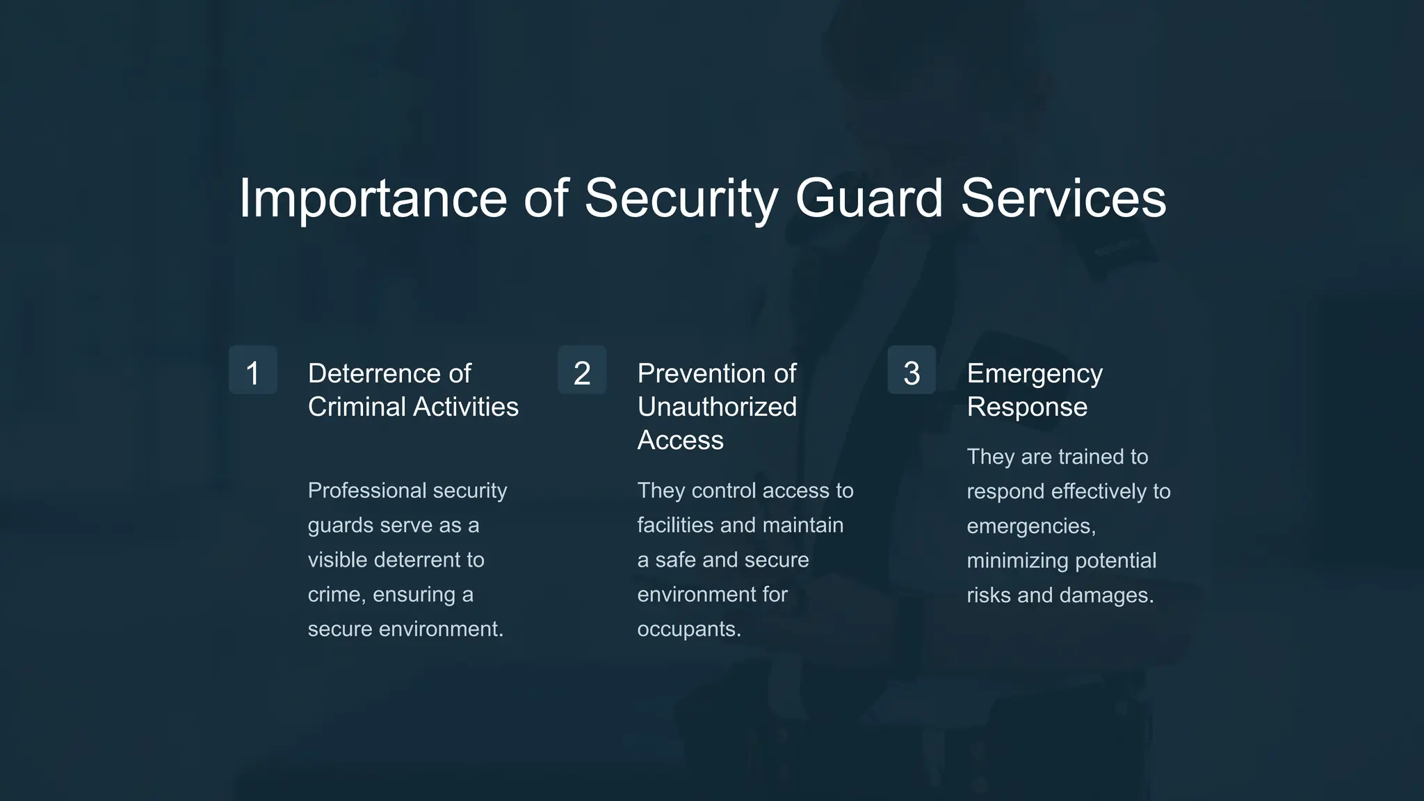 Sentinels of Safety: The Role of Security Guard Services | PPTX